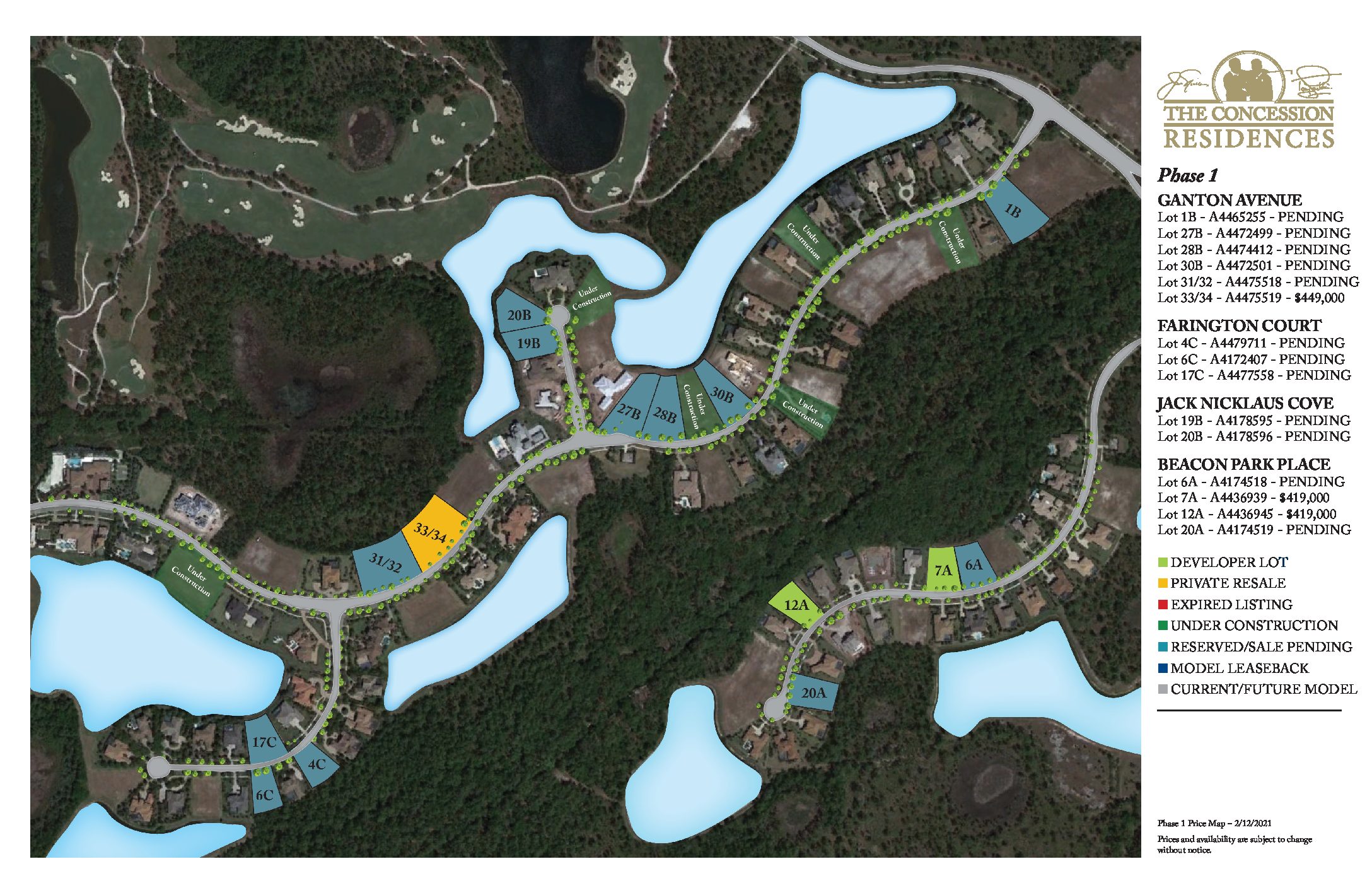 Community Site Maps - The Concession Real Estate, Lot Development